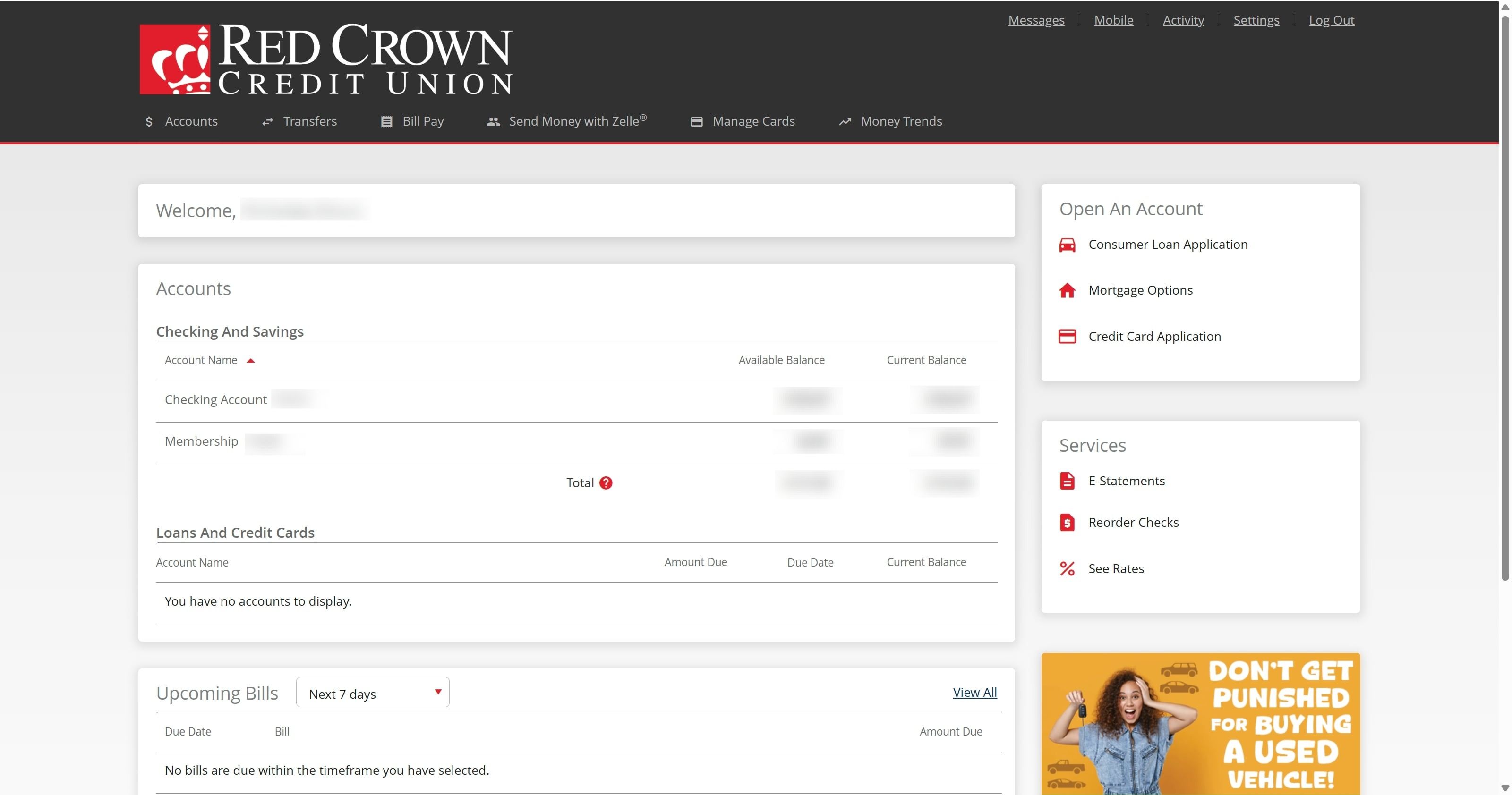 Online Banking | Internal Transfers
